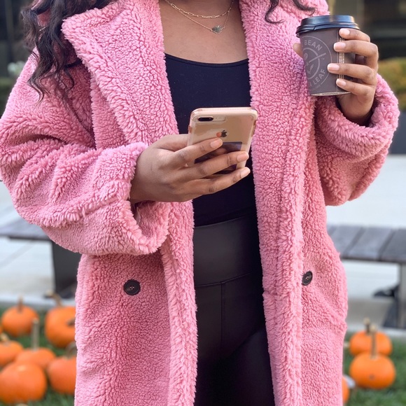 Jackets & Coats | Rose Pink Teddy Coat | Poshmark